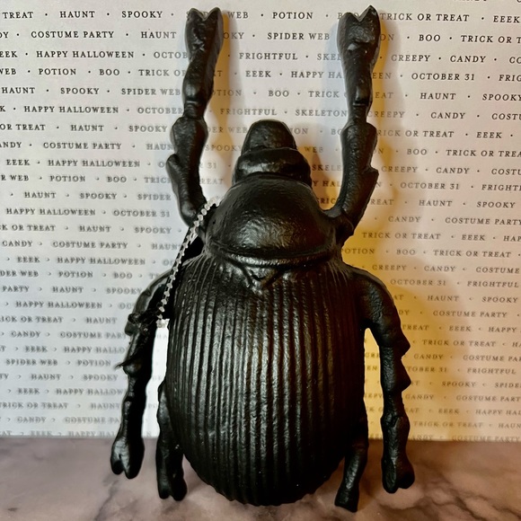 haunted manor | Holiday | Halloween Large Black Metal Beetle Spooky ...